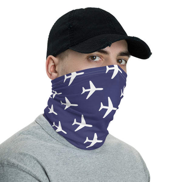 Blue Aviation Airplanes Face Mask Neck Gaiter - RadarContact